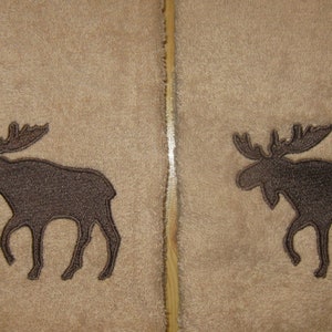 NEW 2 Moose Tan Hand Towels, Lodge Cabin Decor, Northwoods - Etsy