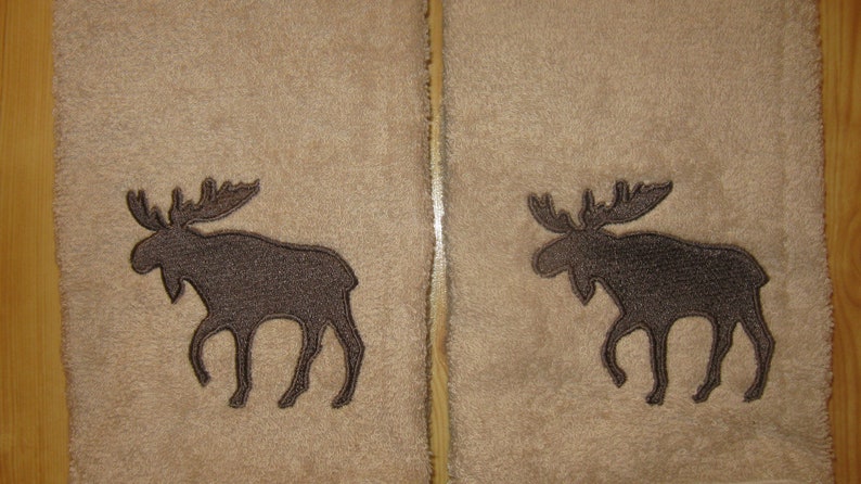 NEW 2 Moose Tan Hand Towels Lodge Cabin Decor Northwoods | Etsy