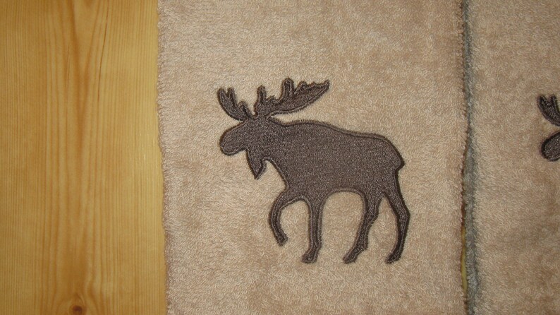 NEW 2 Moose Tan Hand Towels Lodge Cabin Decor Northwoods | Etsy