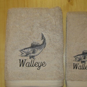 2 Piece Tan Towel Set 1 Bath & 1 Hand Towel Choose Walleye - Etsy