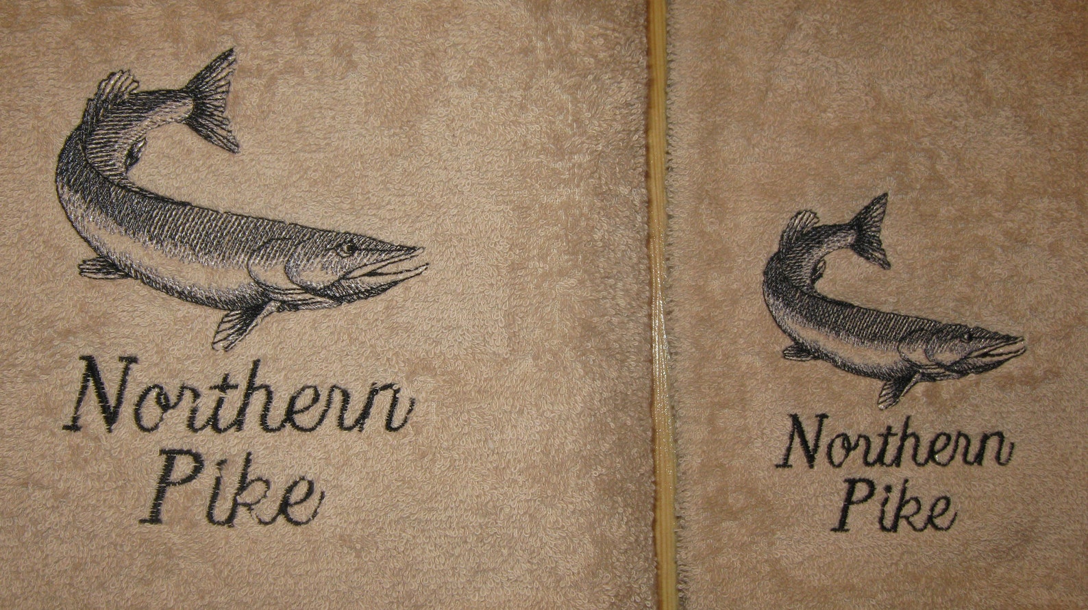 2 Piece Tan Towel Set 1 Bath & 1 Hand Towel Choose Walleye - Etsy