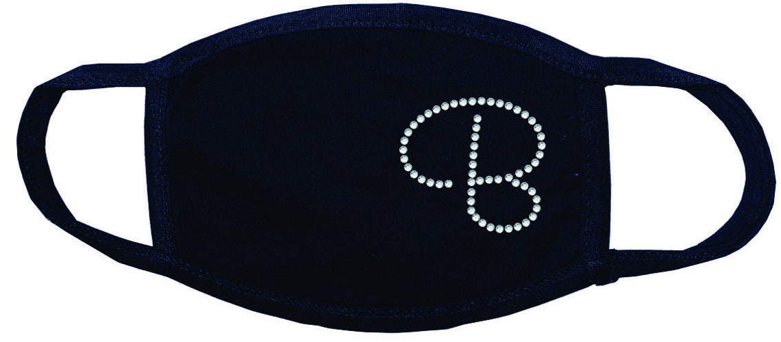 Initial Rhinestone Face Mask Rhinestone Face Covering. | Etsy