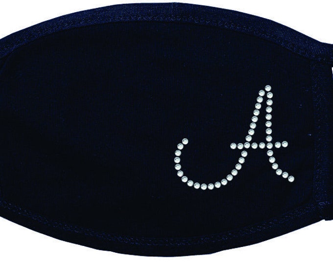 Initial Rhinestone Face Mask, Rhinestone Face Covering. Letters A - Z ...