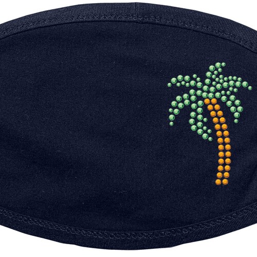 Palm Tree Rhinestone Face Mask Face Covering. 2 Layers of - Etsy