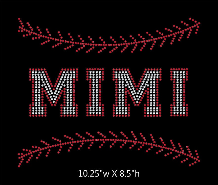Baseball MIMI 2 Color Iron on Rhinestone Transfer - Etsy