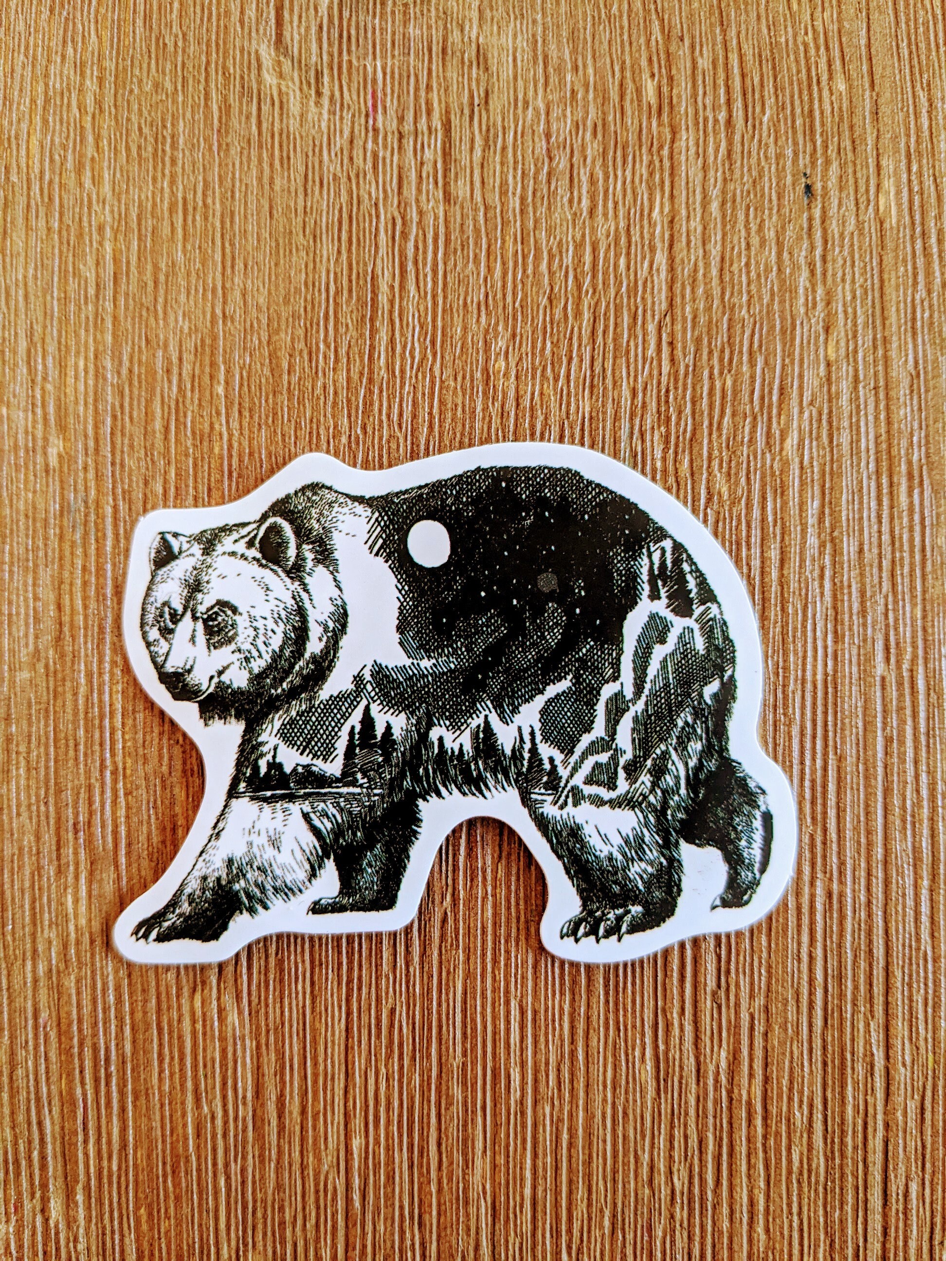 Mountain Bear Sticker Set of 10 Colourful Bears and Nature-inspired ...