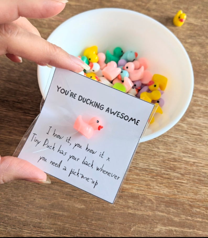 Ducking Awesome Card With Adorable Duck Figurine – 2.6" Mini Keepsake ...