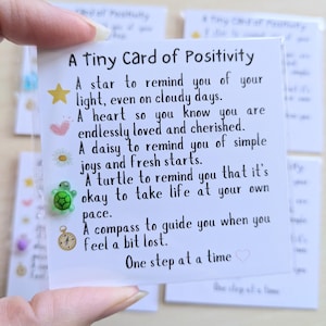 Tiny Card of Positivity With Turtle Figurine - Encouragement ...