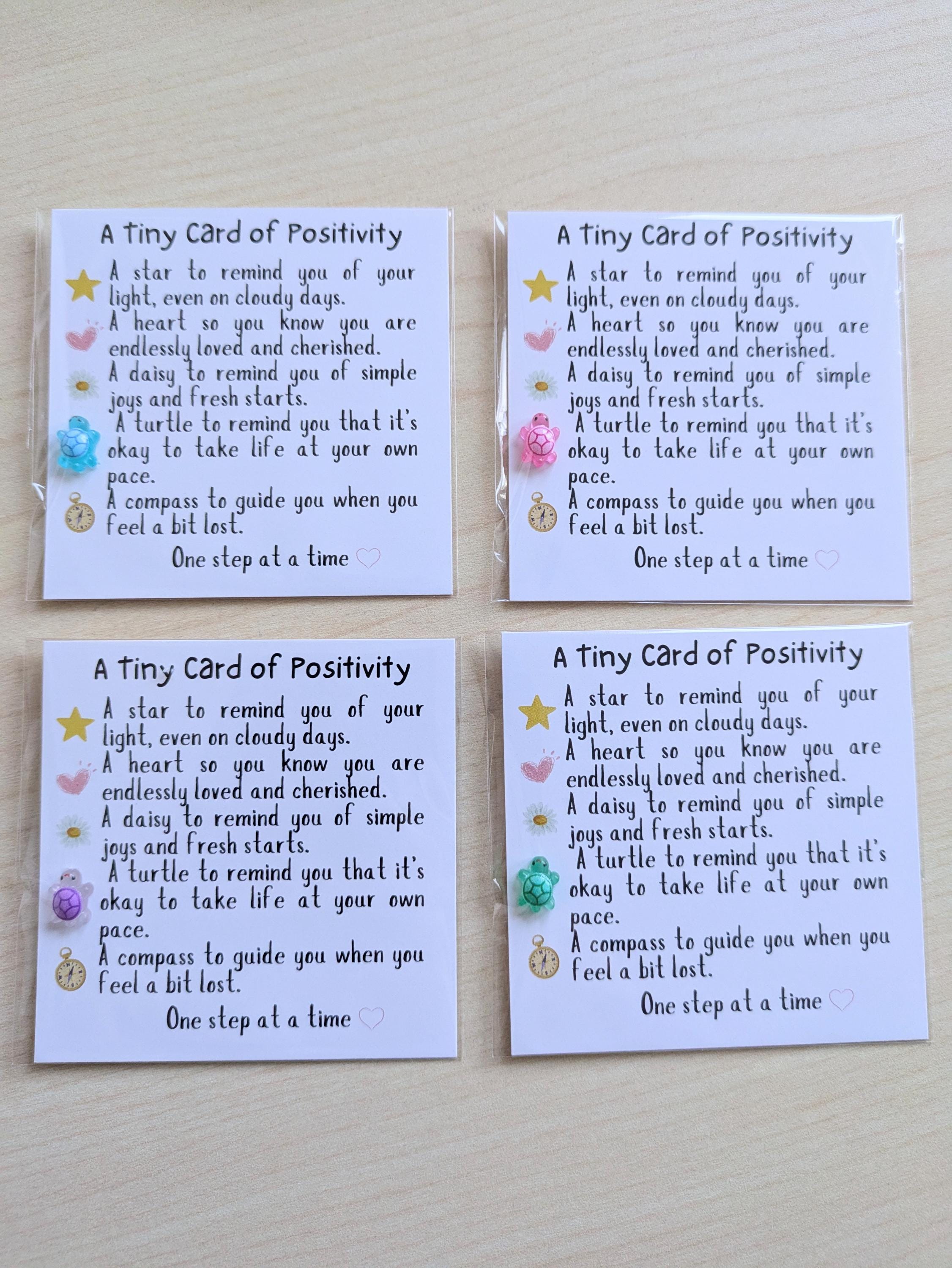 Tiny Card of Positivity With Turtle Figurine - Encouragement ...