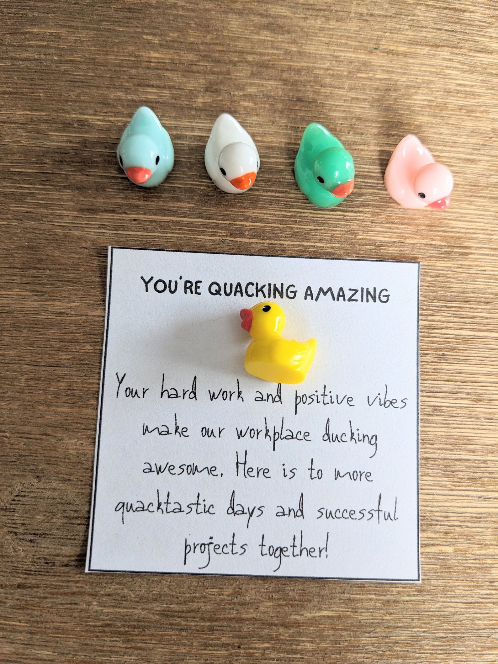 Quacktastic Coworker Appreciation Card With Ducky Figurine Cheers to ...