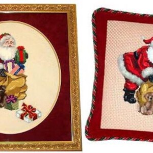 Santa Needlepoint, Xmas Needlepoint Designs, Needlework Santa Canvases ...