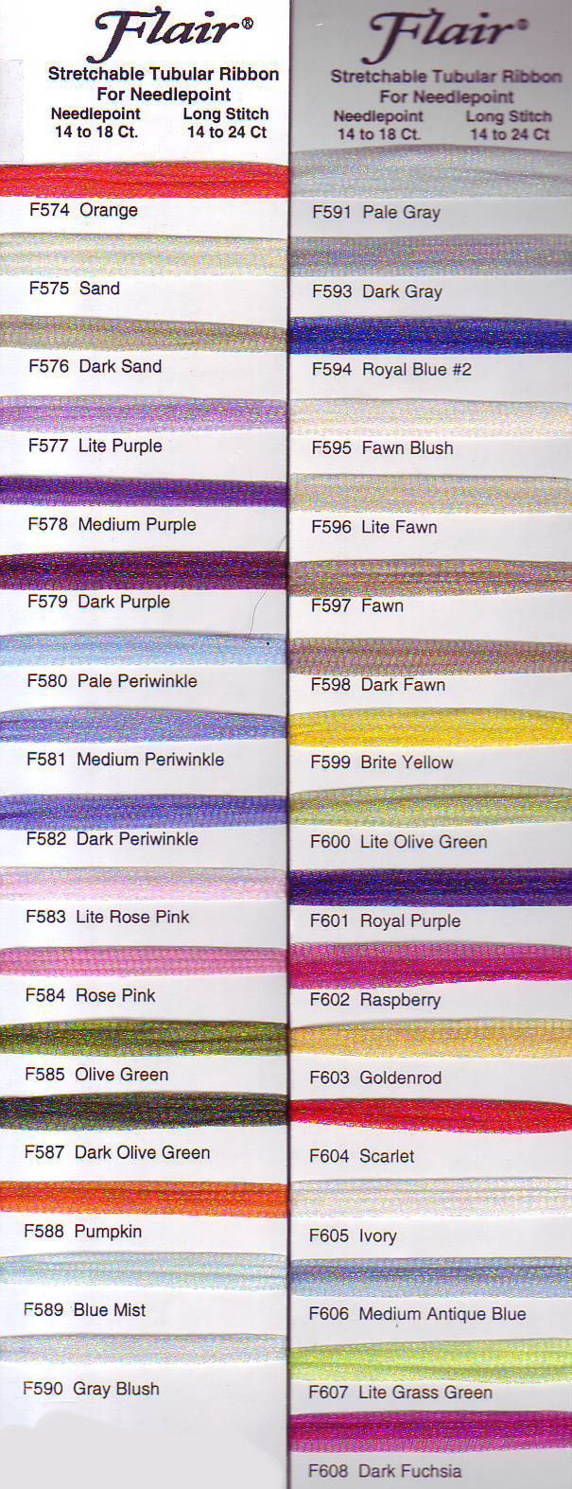 Flair Thread 3.25 Each, Rainbow Gallery Flair, Netting Threads, Tubular ...