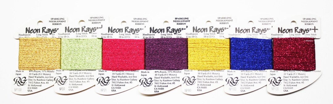 Neon Rays Plus Thread, Rainbow Gallery Neon Rays Plus, Ribbon Thread ...