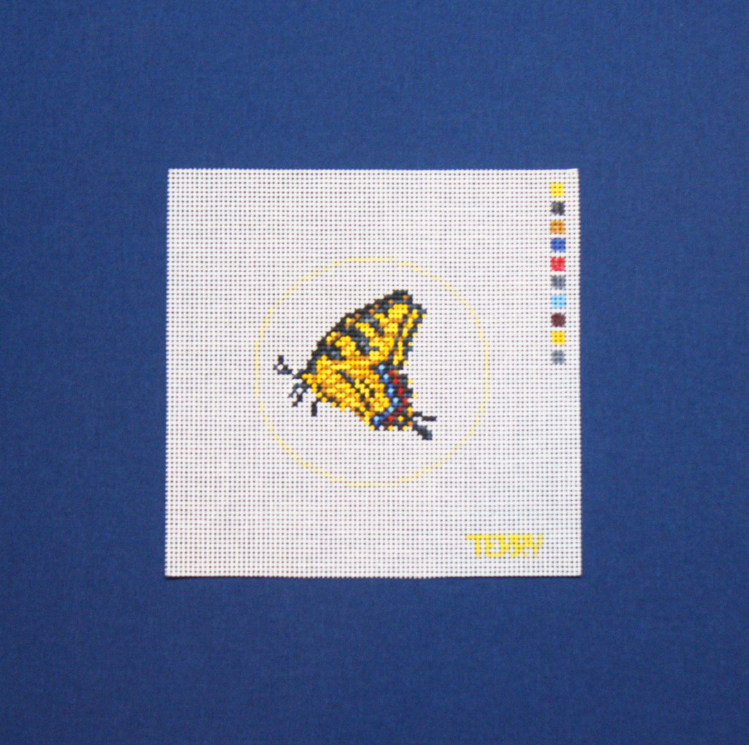 Swallowtail Butterfly Needlepoint Ornament, Butterflies in Needlework ...