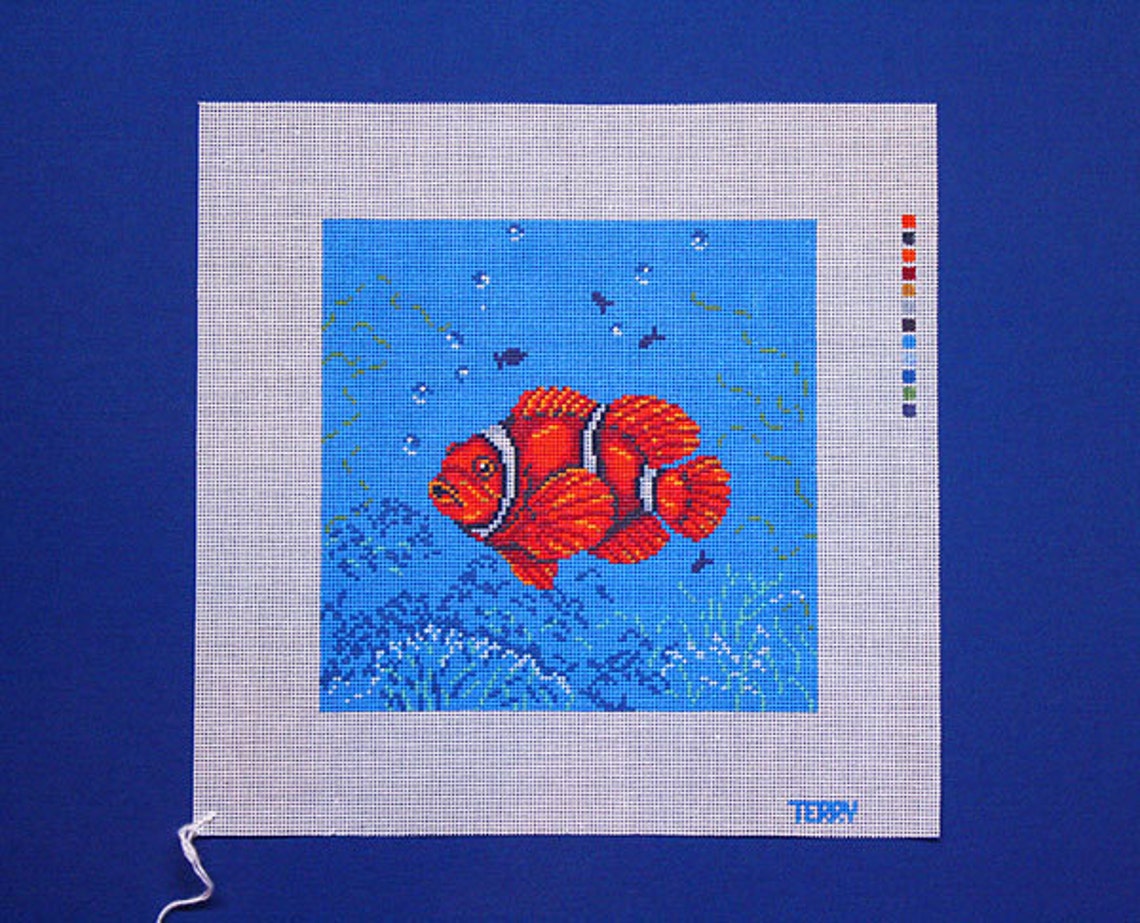 Needlepoint Needlework Designs Needlepoint Fish Design - Etsy