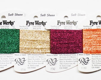 Rainbow Gallery Fyre Werks Soft Sheen Metallic Ribbon Thread - Etsy