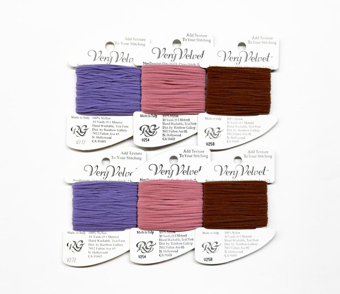 Very Velvet Yarn 4.10 Each, Rainbow Gallery Very Velvet Thread, Velour ...