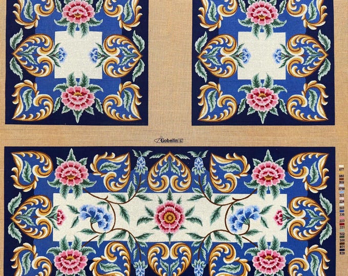 Gobelin L 20.170 Stool Cover/cushion, 10 Mesh Floral Needlepoint ...