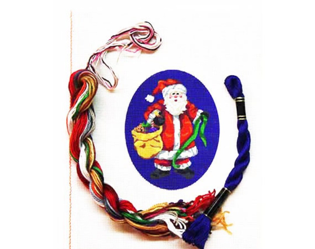 Santa Ornament Needlepoint Kits, Xmas Needlework Kits, Christmas ...