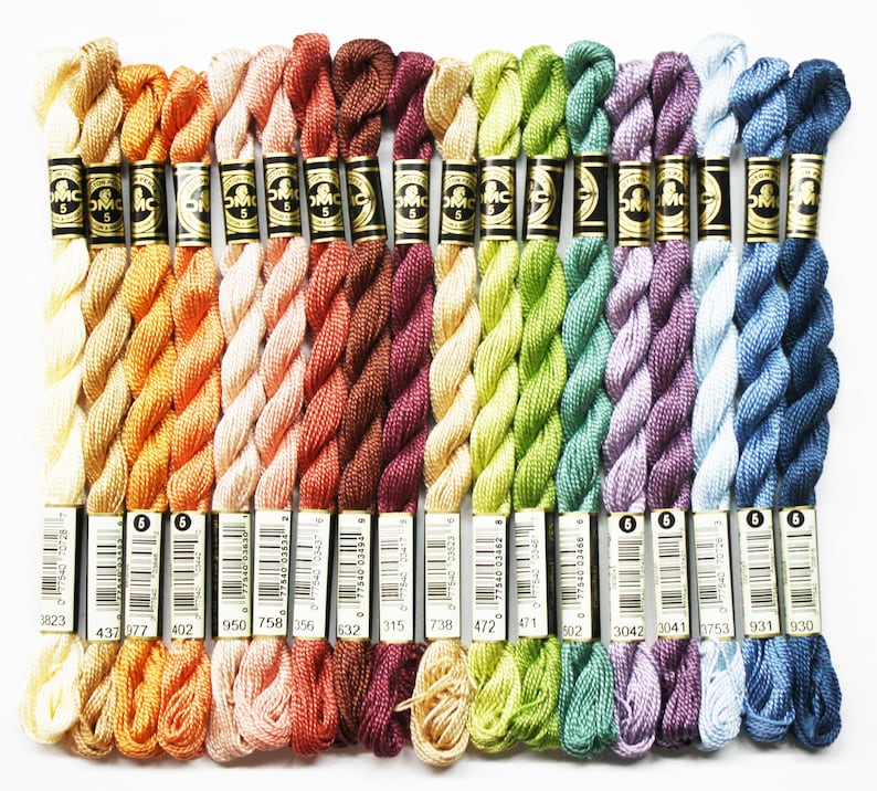 Perle Cotton Skeins DMC Perle Cotton Size 5 Needlework Yarn | Etsy