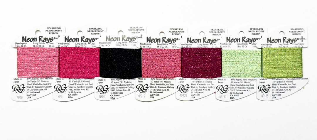 Neon Rays Plus Thread, Rainbow Gallery Neon Rays, Ribbon Fibers ...