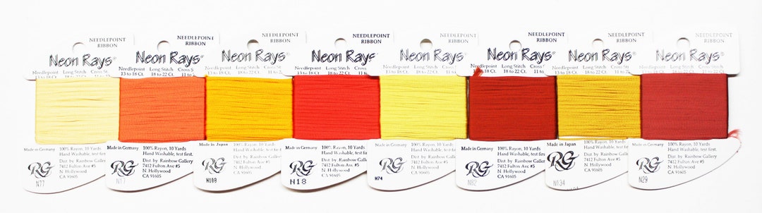 Neon Rays Thread, Rainbow Gallery Neon Rays Ribbon, Needlework Ribbon ...