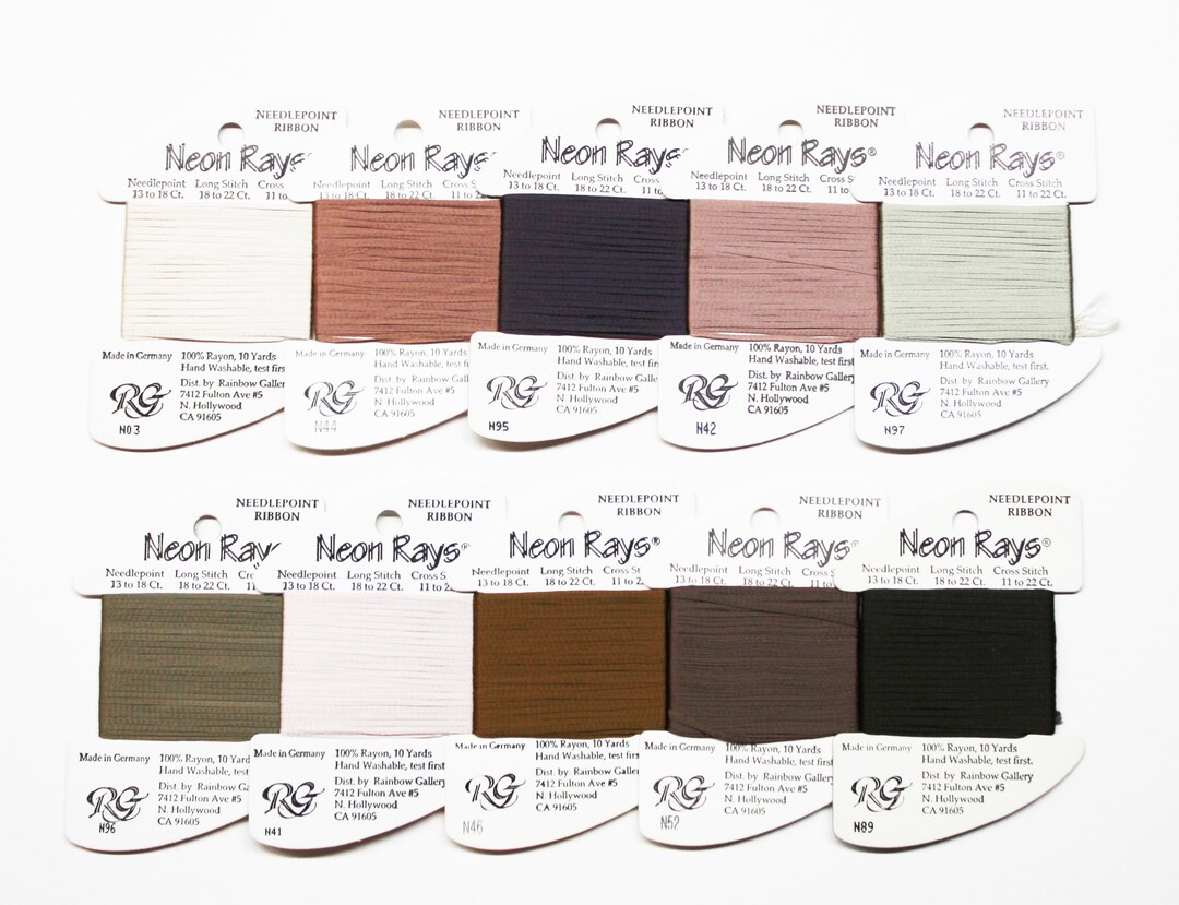 Neon Rays Thread, Rainbow Gallery Neon Rays, Ribbon Fibers, Needlework ...