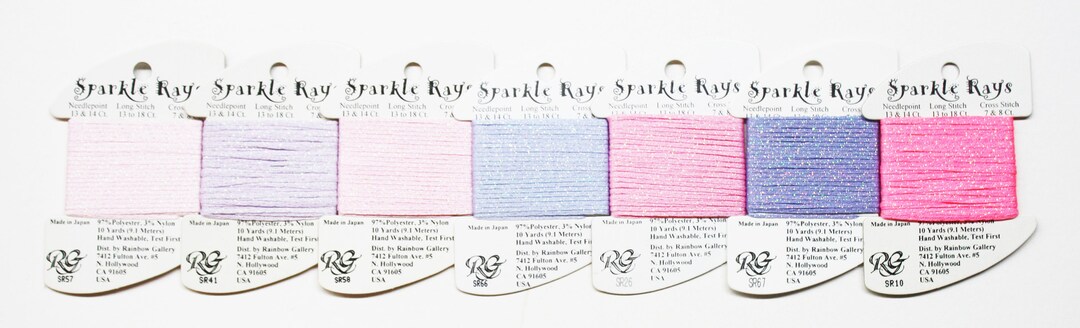 Sparkle Rays, Rainbow Gallery Sparkle Rays Thread, Needlepoint Yarns, Cross-stitch, Embroidery ...