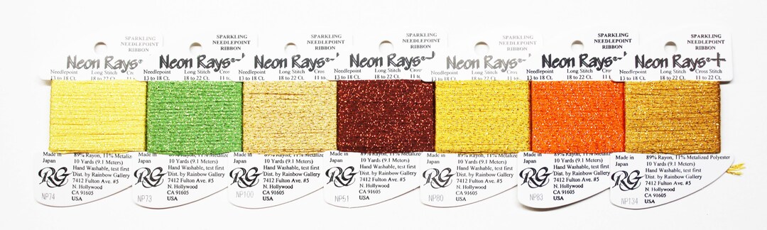 Neon Rays Plus, Cross Stitch Threads, Needlepoint Threads, Rainbow ...