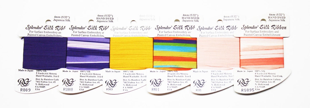 Splendor Silk Ribbon, Rainbow Gallery Splendor Silk Ribbon 4mm Multi ...