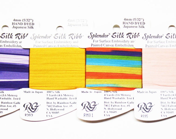 Splendor Silk Ribbon, Rainbow Gallery Splendor Silk Ribbon 4mm Multi ...