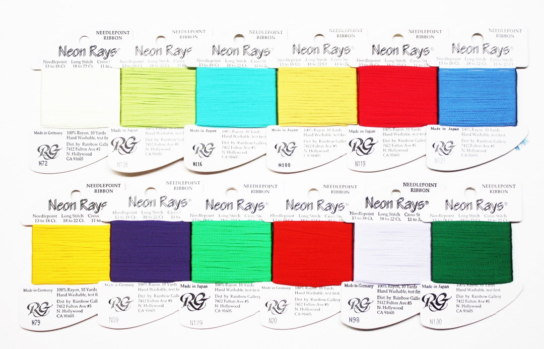 Rainbow Gallery Neon Rays Thread, Neon Rays Ribbon Thread, Neon Rays ...