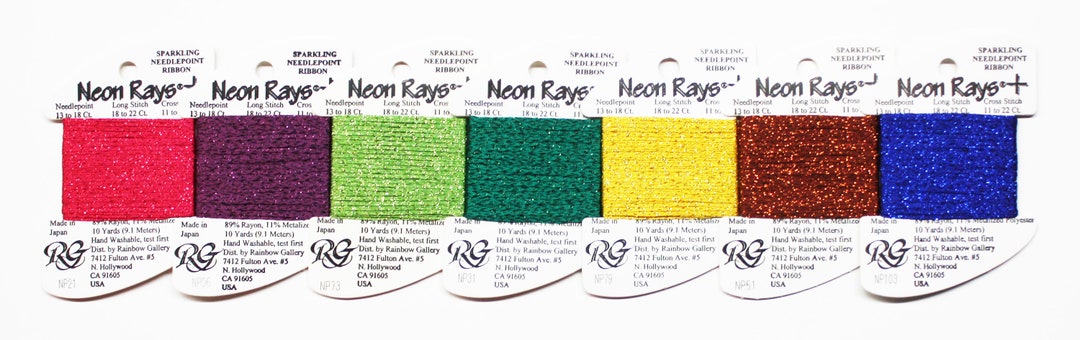 Neon Rays Plus Thread Rainbow Gallery Neon Rays Plus Ribbon - Etsy