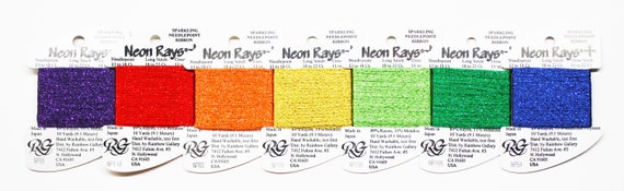 Neon Rays Plus Cross-Stitch Embroidery Rainbow Gallery Neon | Etsy