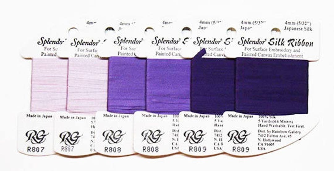 Splendor Silk Ribbon 4.00 Each, Rainbow Gallery 4mm Silk Ribbon ...