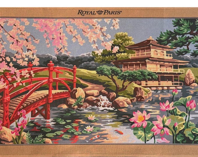 Royal Paris 163.80 Splendeur D'asie, Oriental Themed Needlepoint Canvases, 10 Mesh Brown Canvas ...
