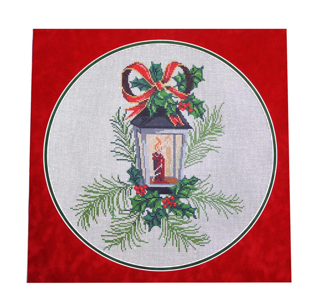 Christmas Needlepoint, Stitchpainted Needlepoint, Xmas Needlework, Hand ...