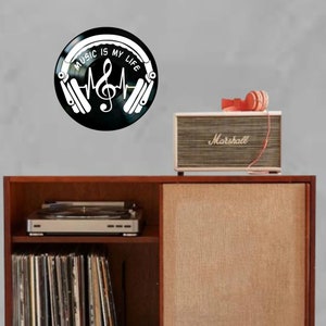 Music is My Life Quote on a Repurposed Upcycled Vintage Vinyl - Etsy