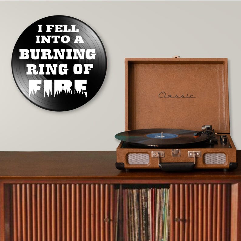 Music Wall Art, Burning Ring of Fire Framed or Unframed Song Lyrics ...