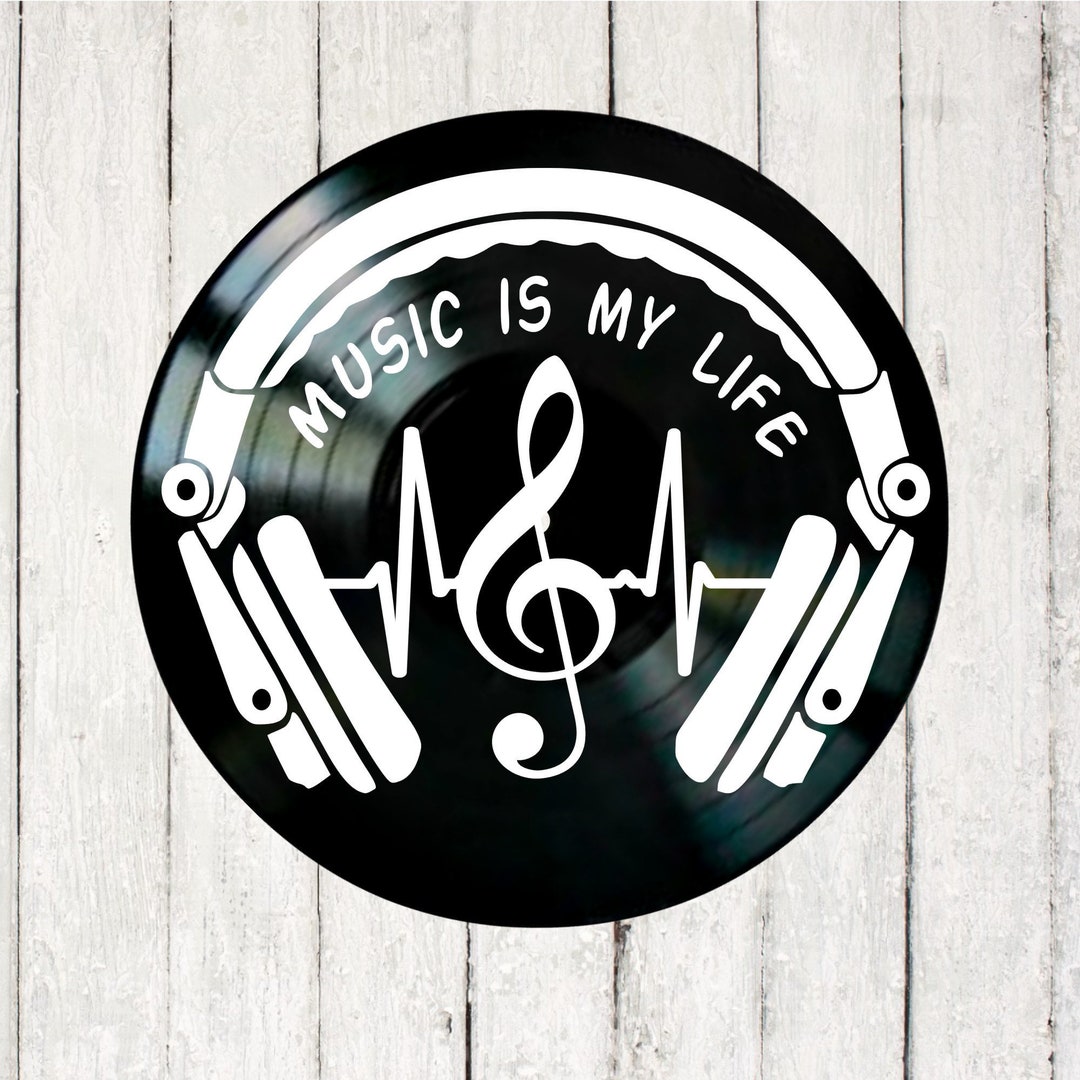 Music is My Life Quote on a Repurposed Upcycled Vintage Vinyl - Etsy