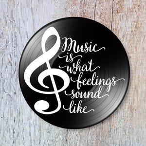 Vinyl Record Music Wall Art: Inspirational Quote 'music is What ...