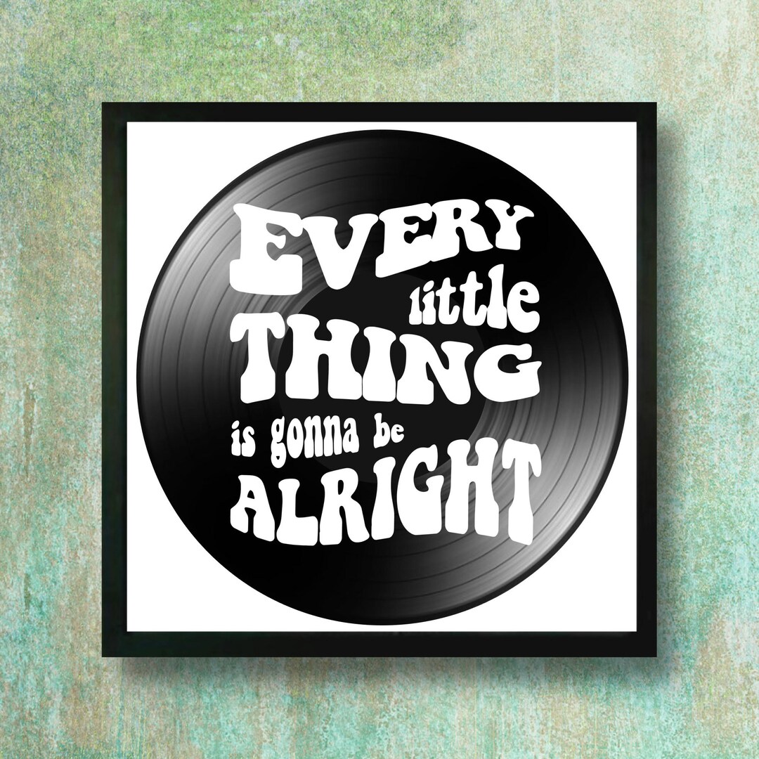 Vinyl Record Art, Three Little Birds Lyrics Framed or Unframed, Gift ...