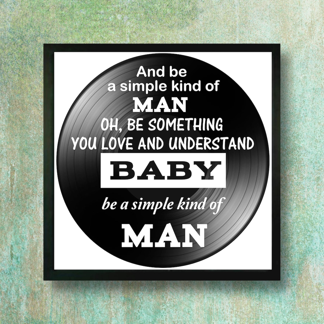Simple Man Song Lyrics Vinyl Record Art - Southern Rock Decor-framed or ...