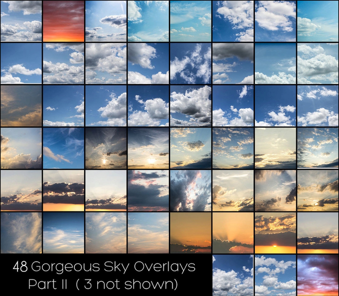 PART II - 48 High Resolution Gorgeous Sky Overlays - for Photographers ...