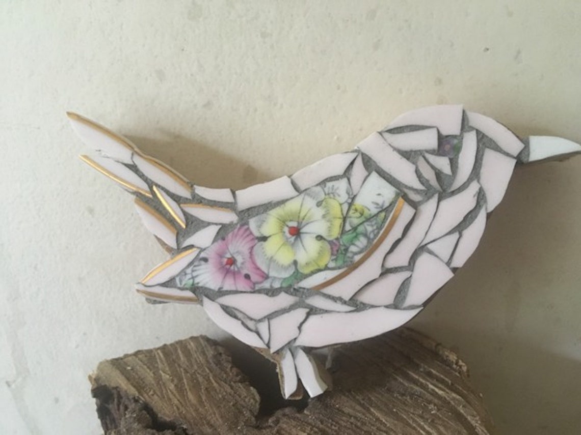 Vintage China Mosaic Lemon Wren - Etsy
