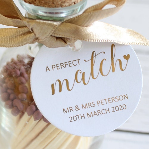 A Perfect Match Matches Tag Wedding Favour Tags Wedding - Etsy UK