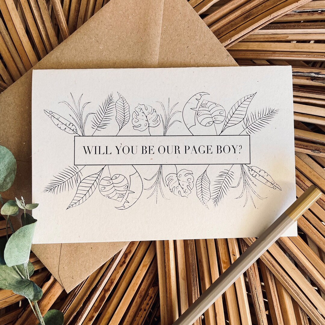 Will You Be Our Page Boy, Page Boy Card, Page Boy Proposal, Wedding ...