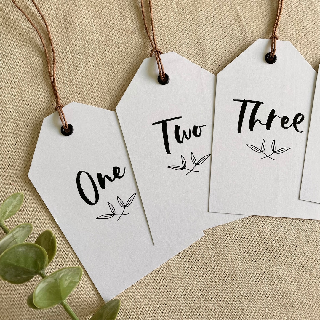 Table Number Tags for Wedding, Rustic Table Numbers, Table Number Tags ...