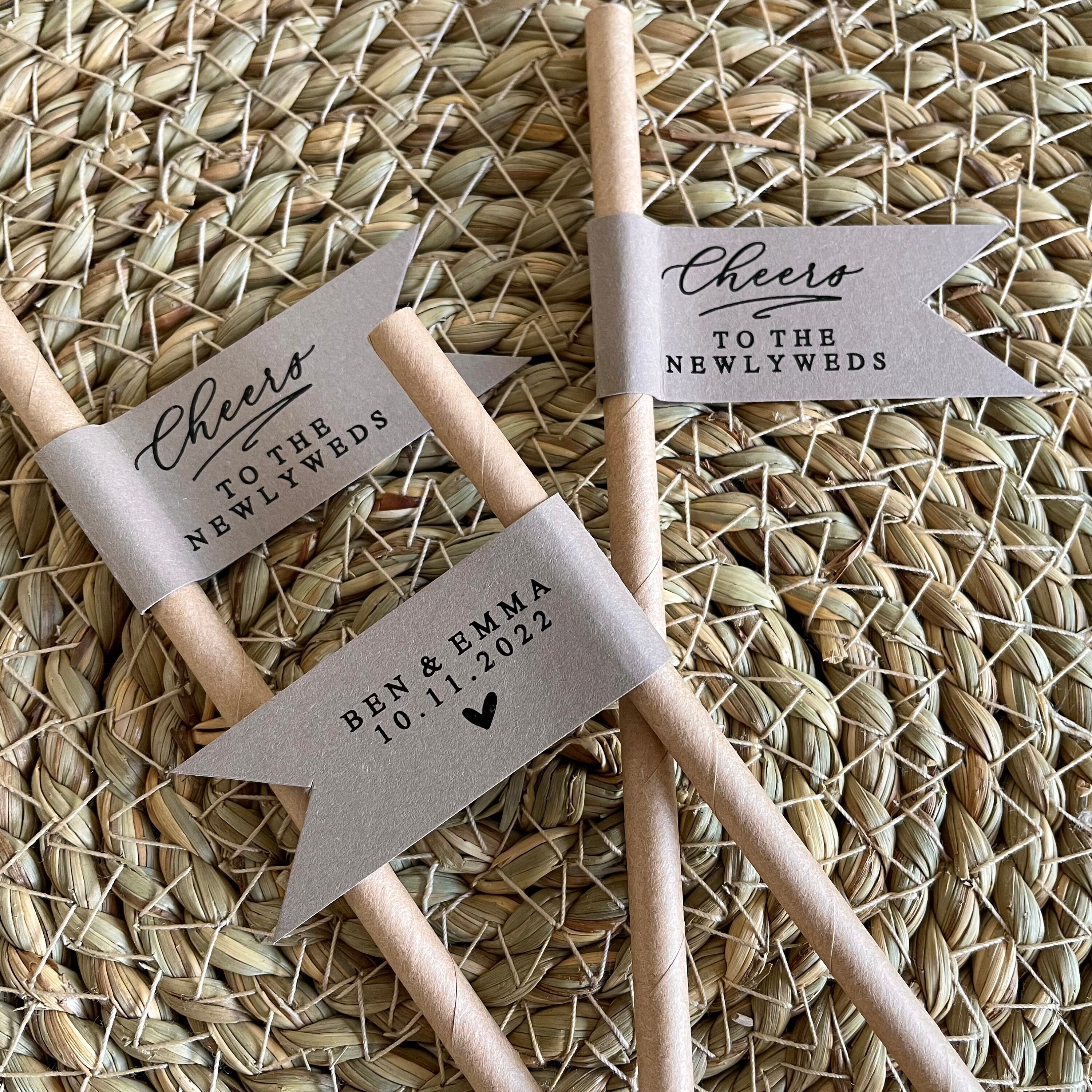 Wedding Straws, Personalised Drink Topper, Personalised Drink Stirrers ...