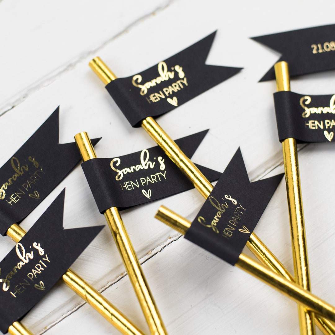 Personalised Flags, Straw Flags, Drink Flag, Straw Tag, Drinks Tags ...